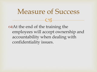 Confidentiality training | PPT