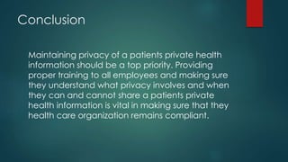 Confidentiality training for employees on medical records | PPTX