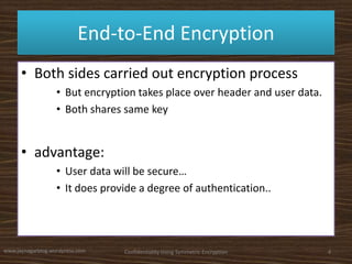 Confidentiality using Symmetric Encryption | PPTX