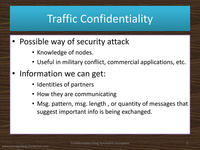 Confidentiality using Symmetric Encryption | PPTX