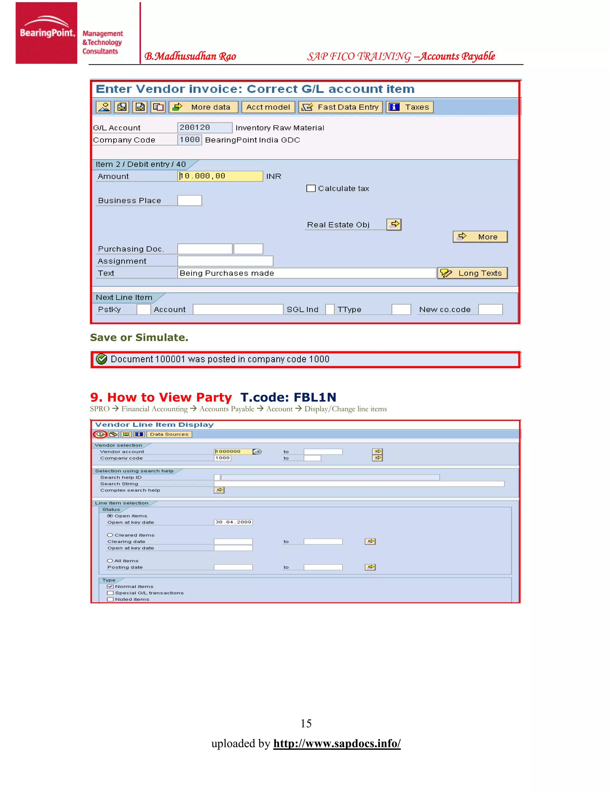 SAP FI AP: Configuration & End User Guide | PDF