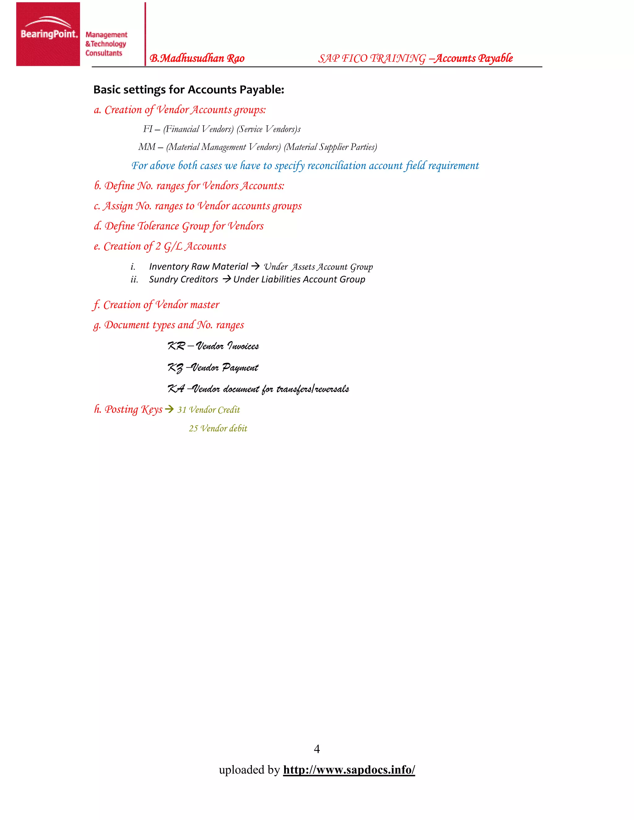 SAP FI AP: Configuration & End User Guide | PDF