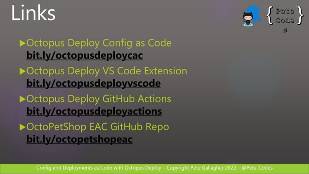 Config and Deployments as Code with Octopus Deploy | PPT