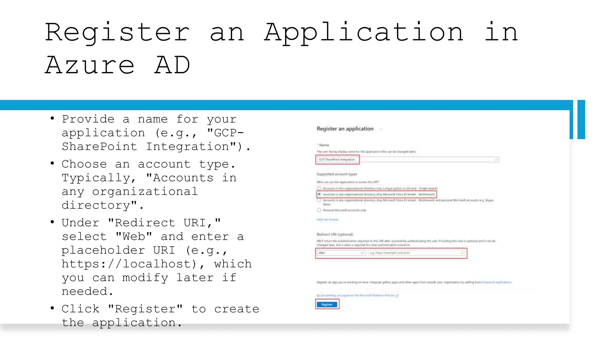 Config App Registration for Sharepoint API.pptx | Internet | Computing