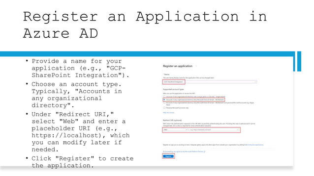 Config App Registration for Sharepoint API.pptx