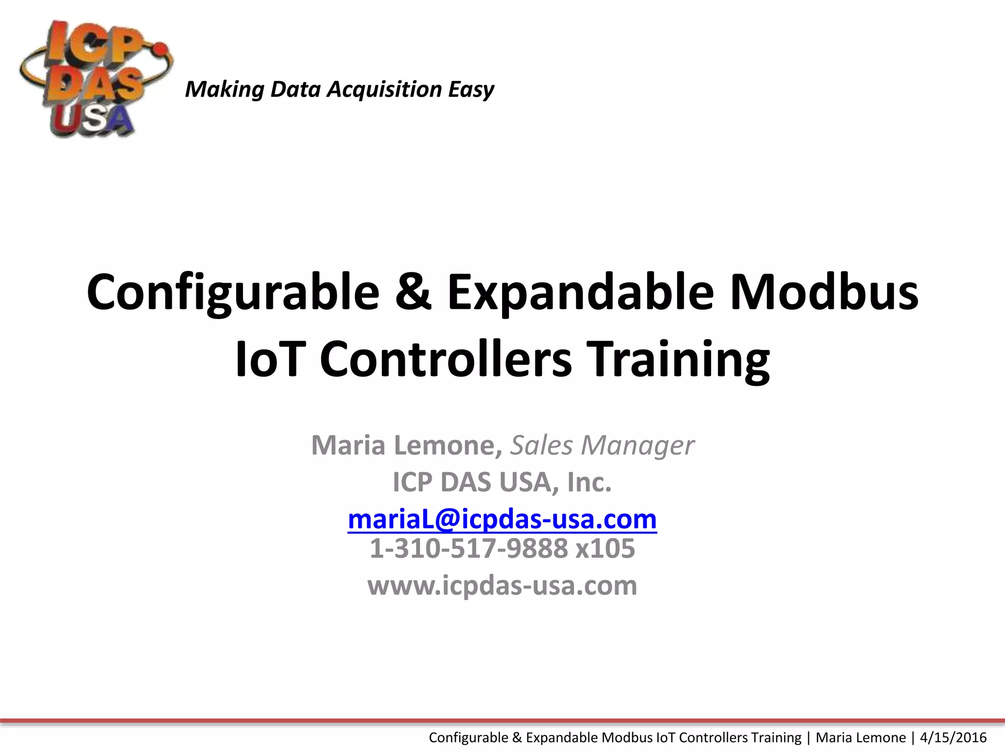 Configurable And Expandable Modbus Iot Internet Of Things Controllers Ppt