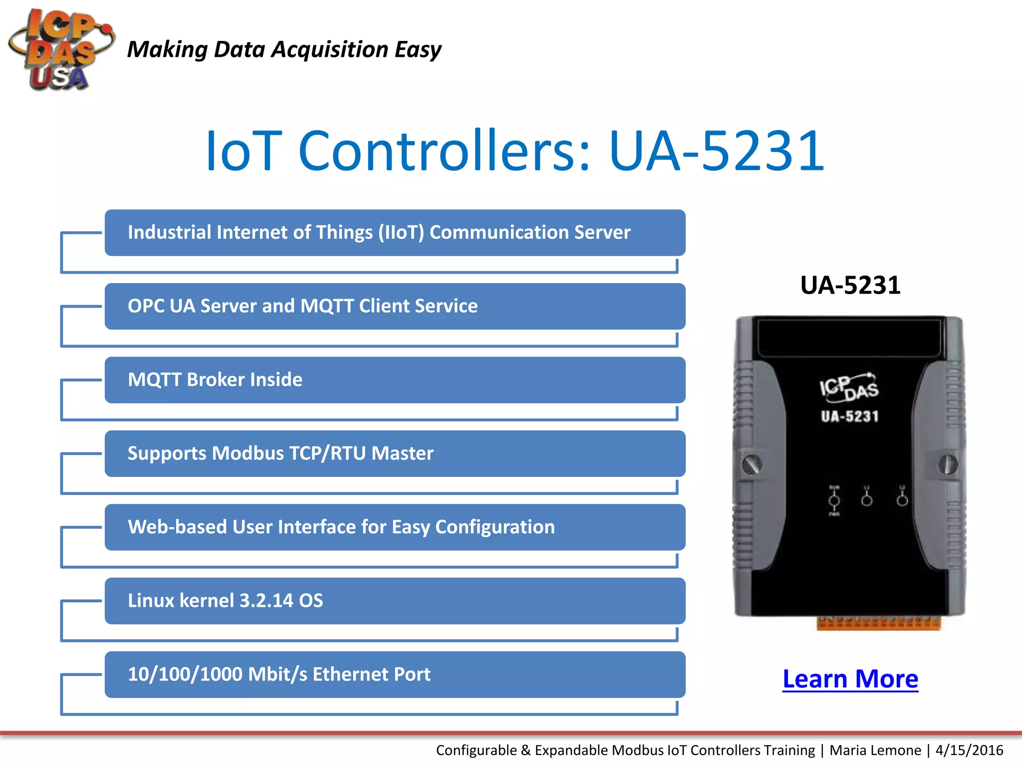 Configurable And Expandable Modbus Iot Internet Of Things Controllers Ppt