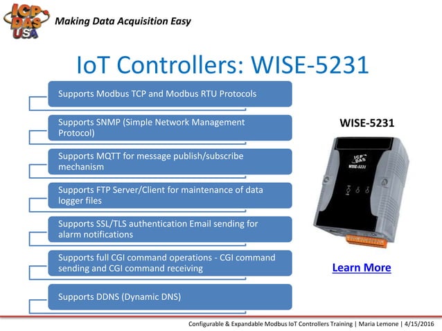 Configurable and Expandable Modbus IoT (Internet of Things) Controllers | PPT