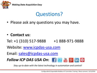 Configurable and Expandable Modbus IoT (Internet of Things) Controllers | PPT