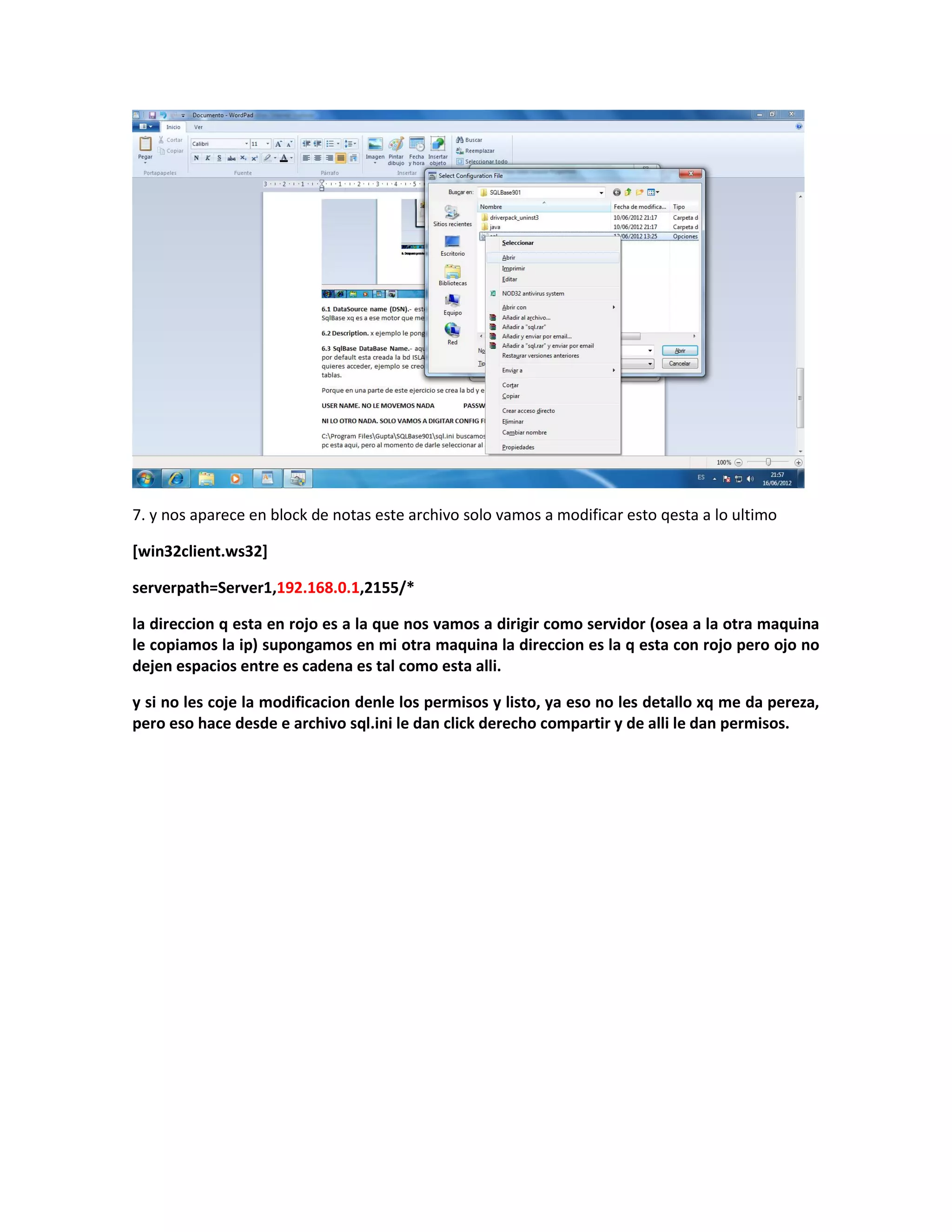 Configuracion cliente sqlbase | PDF | Databases | Computer Software and ...