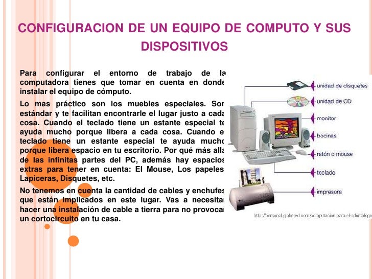 Configuracion de un equipo de computo y sus dispositivos