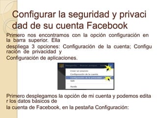 Configuraciones de facebook | PPTX