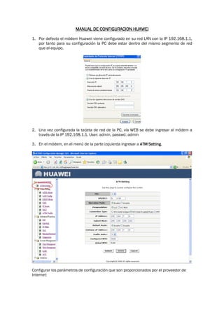Configuracion modem huawei | PDF