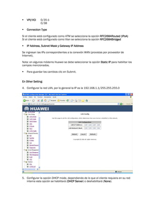 Configuracion modem huawei | PDF