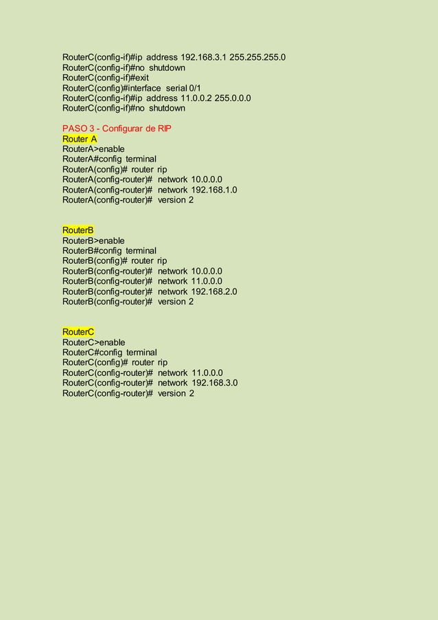 Configuracion rip en packet tracer | PDF