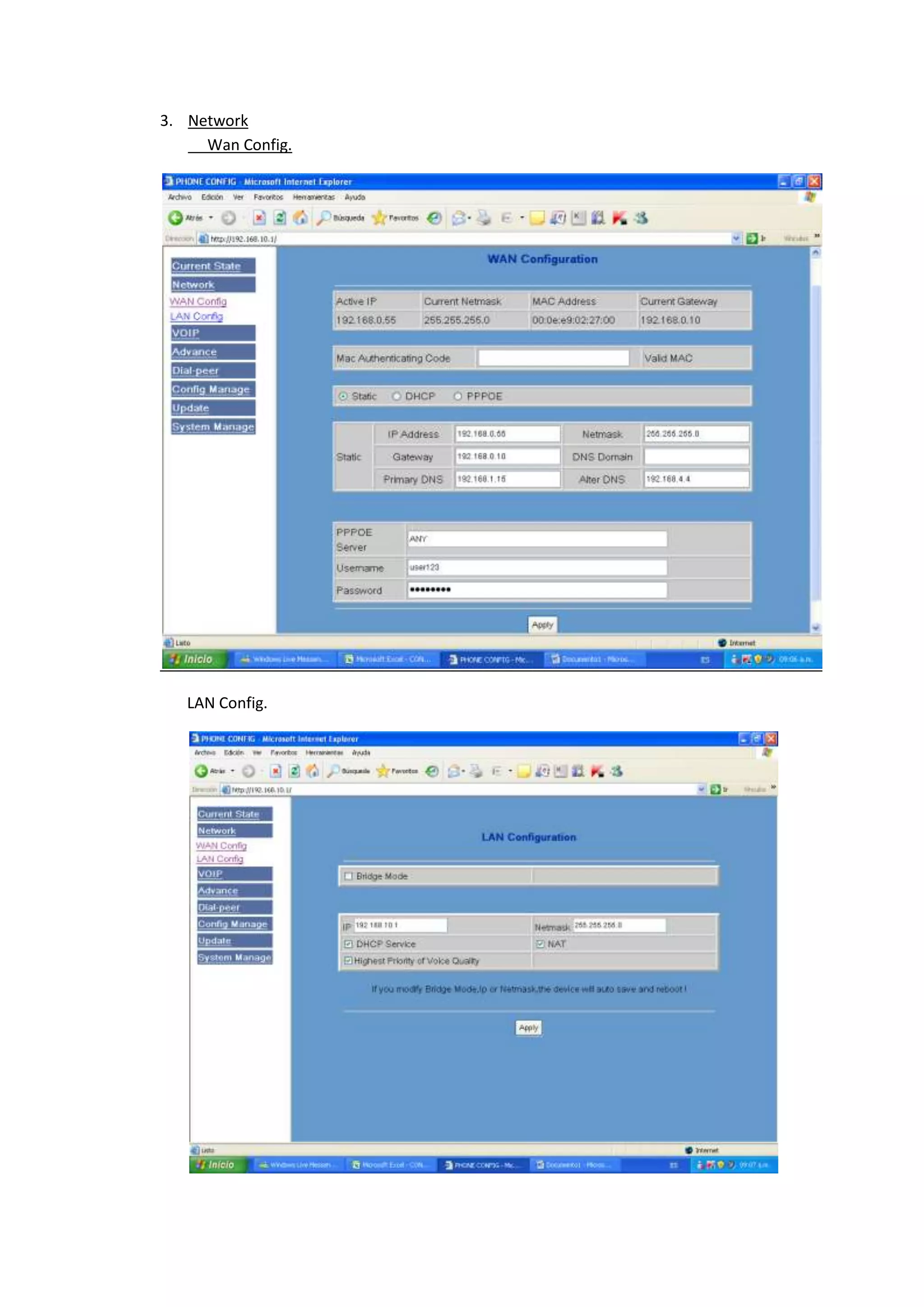 Configuracion telefono ip | DOCX
