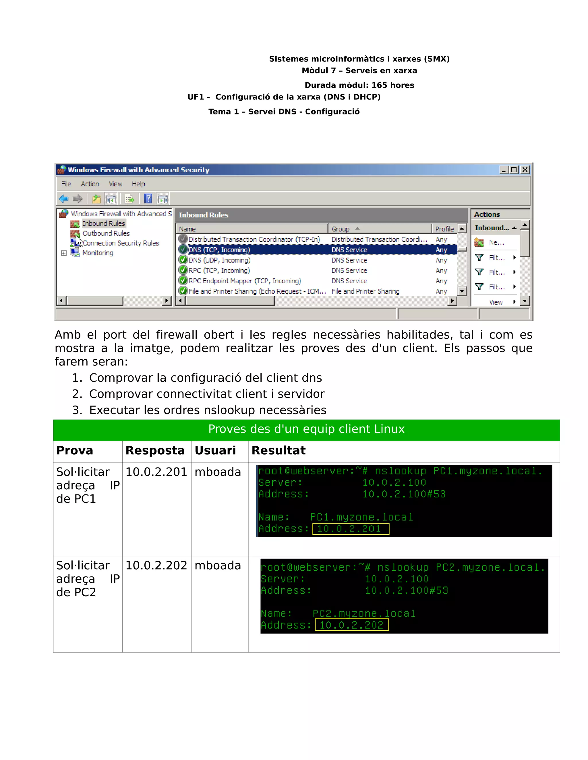 Configuracio servei dns Windows | PDF