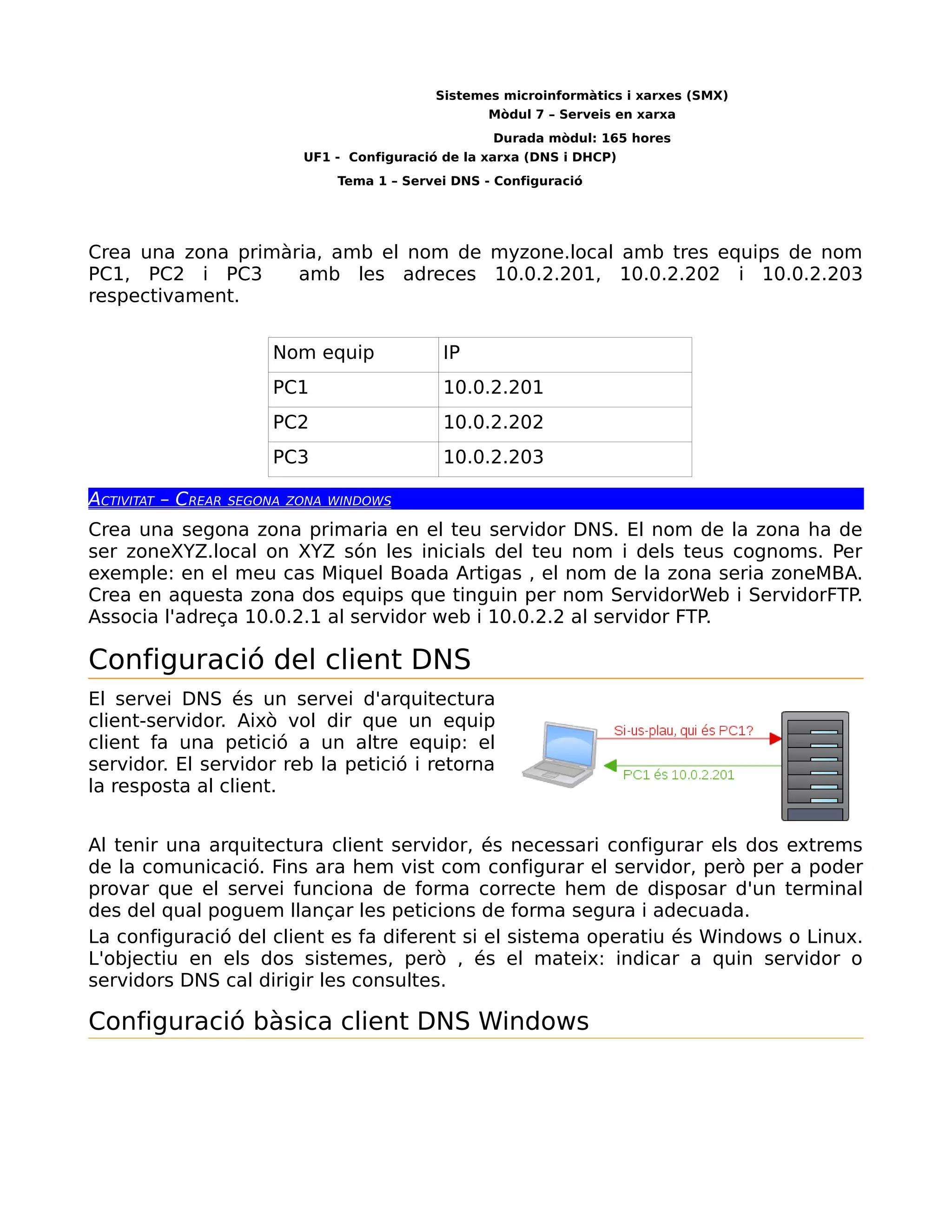 Configuracio servei dns Windows | PDF