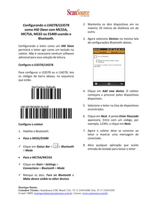 Configurando o LS4278 / LS3578 | PDF
