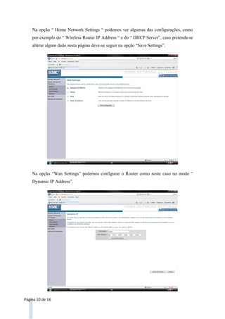 Configuração de um router trabalho rlw | DOC