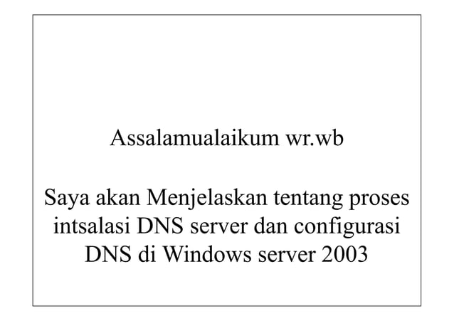 Configurasi dns server windows server 2003 | PDF