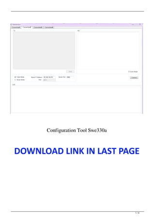 Configuration Tool Swe330a | PDF
