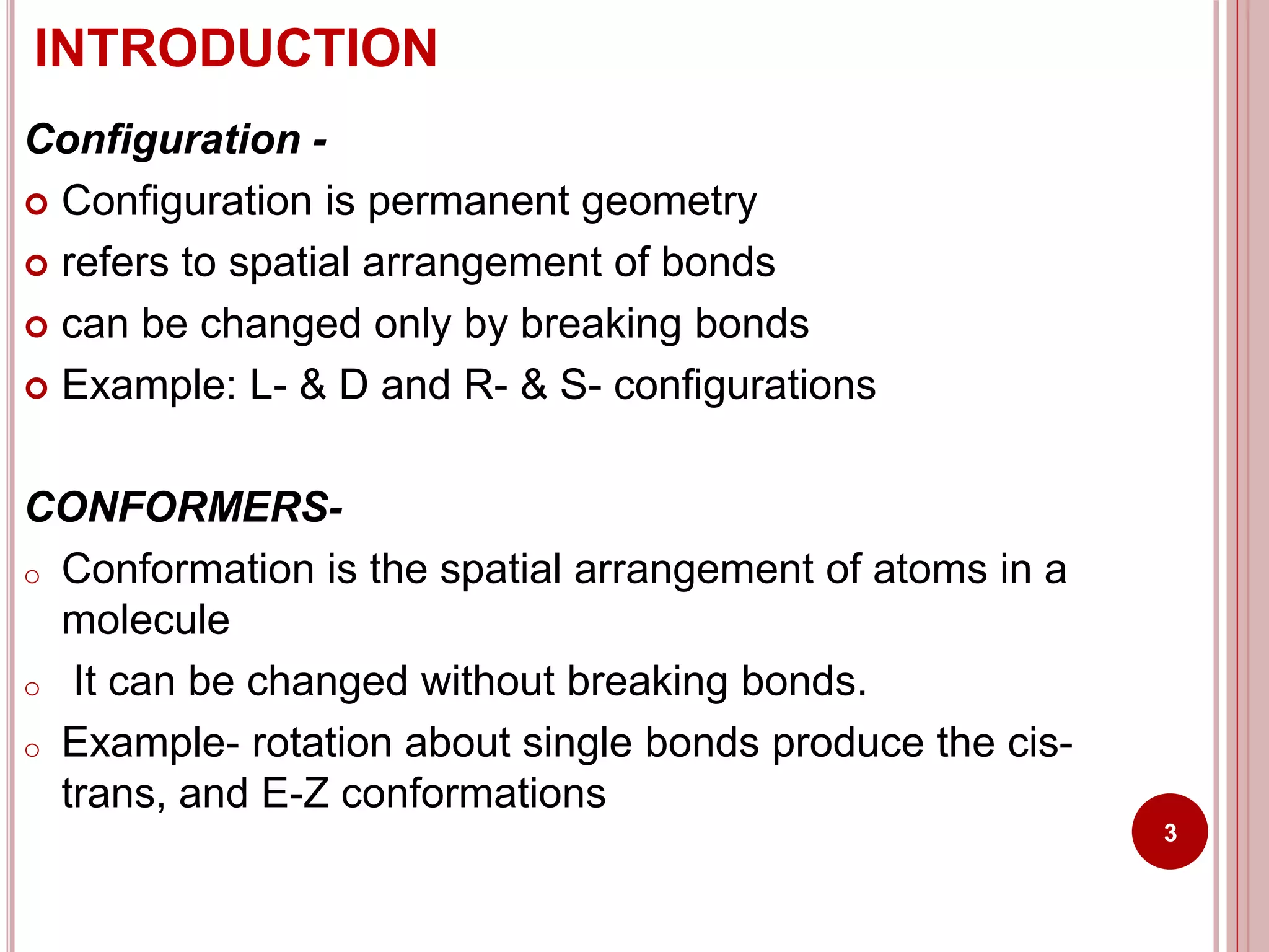 Configuration and conformers of biomolecules | PPTX