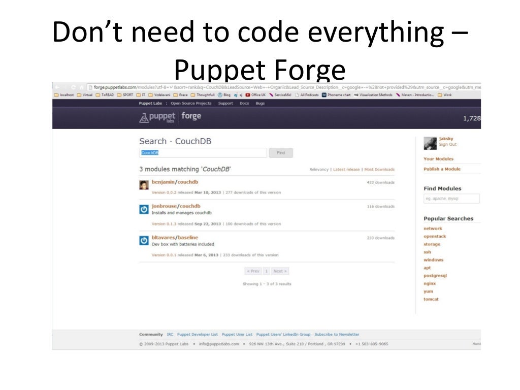 Configuration management with puppet
