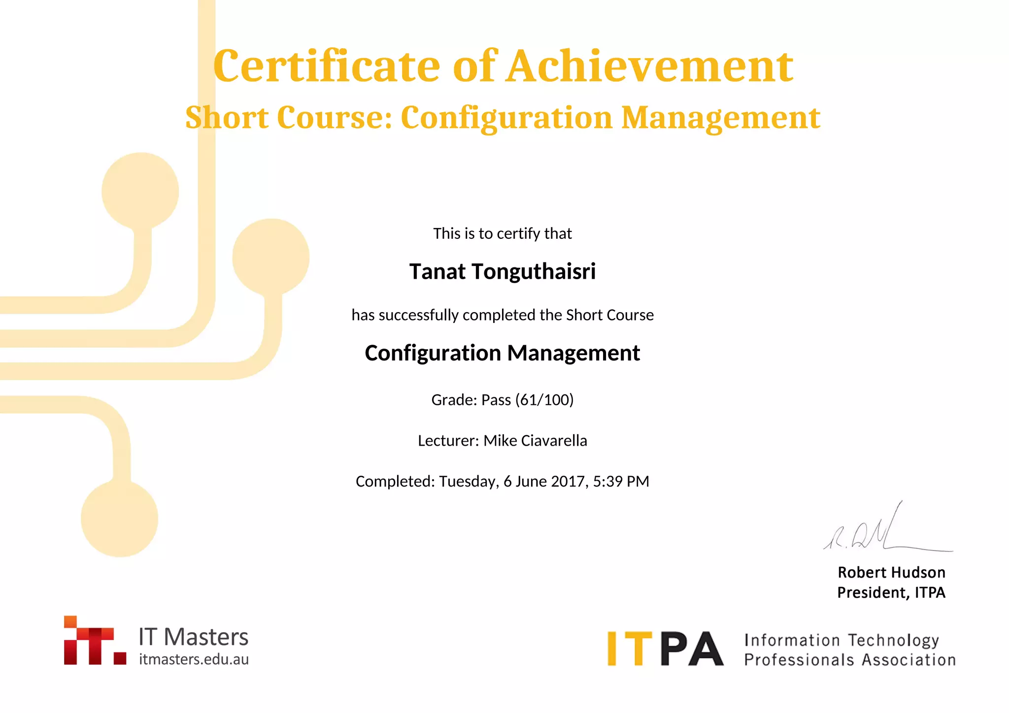 Configuration management - certificate of achievement | PPT