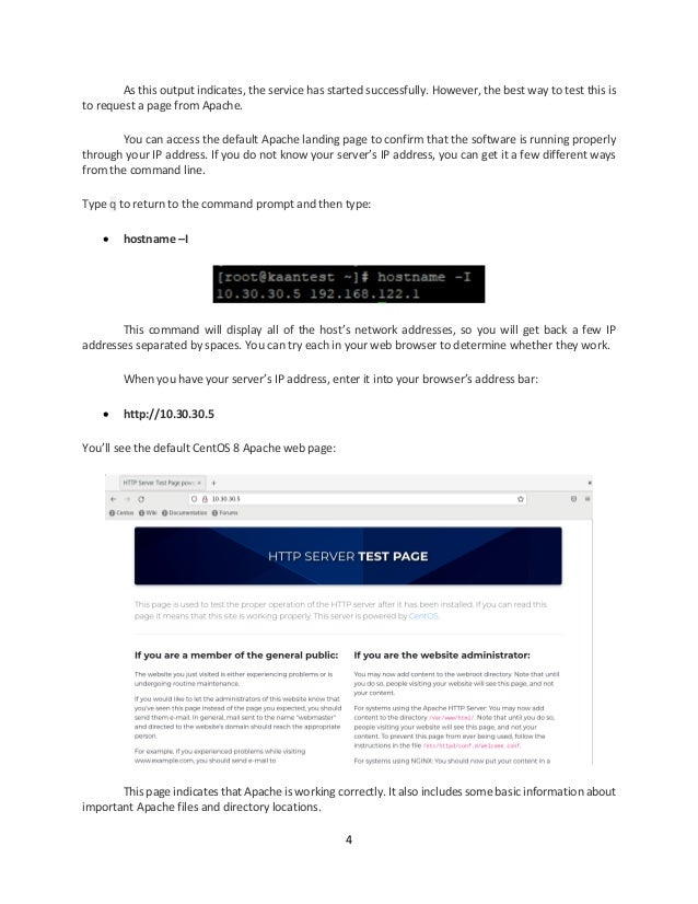 Configuration of Apache Web Server On CentOS 8 | PDF
