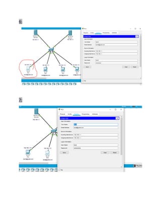 Configuration of mail server on cisco packet trace | PDF