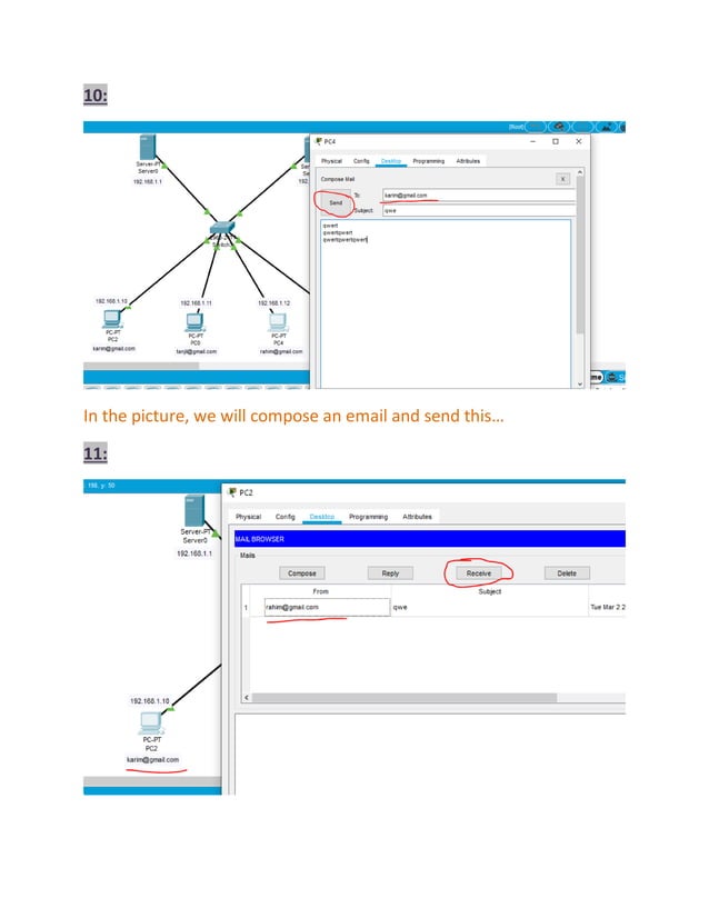 Configuration of mail server on cisco packet trace | PDF