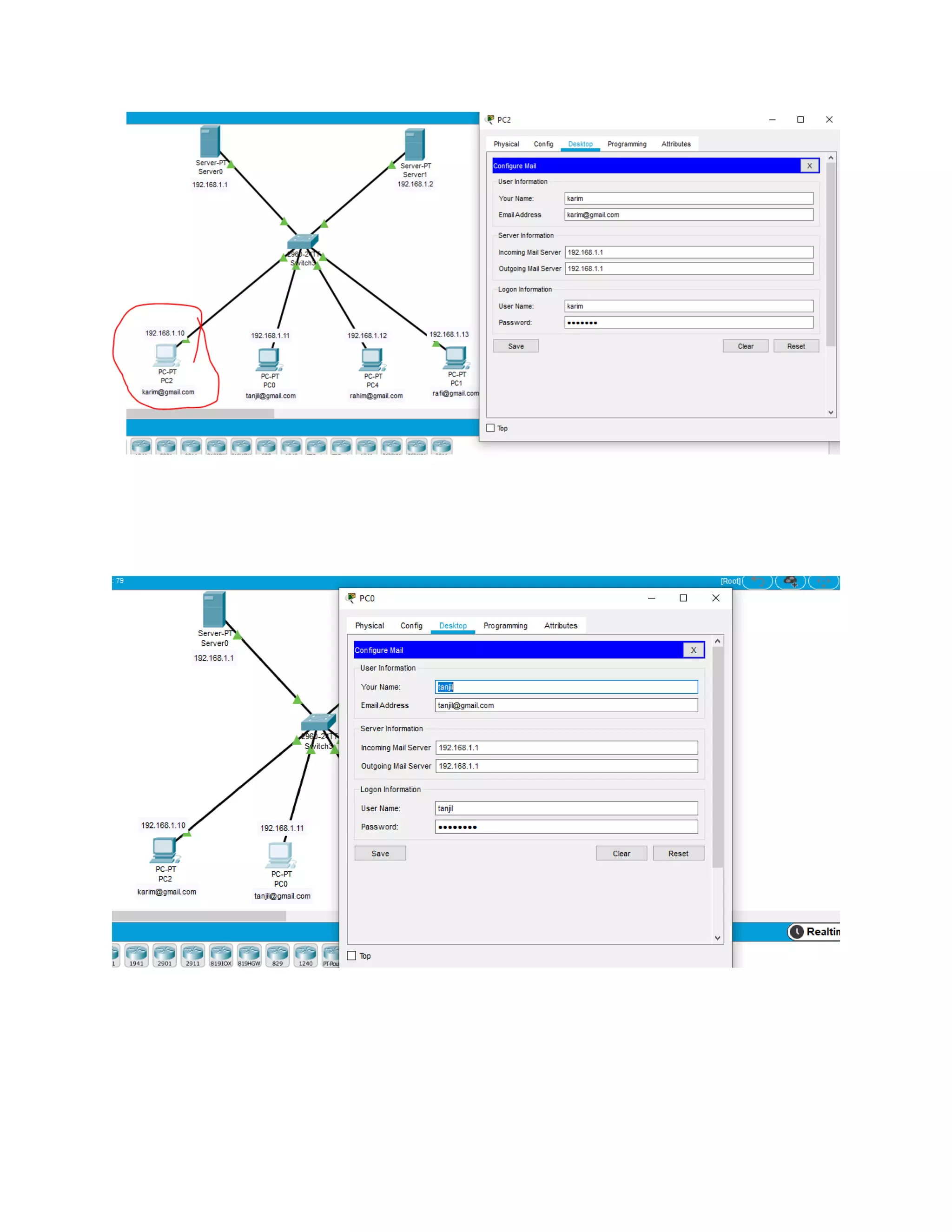 Configuration of mail server on cisco packet tracer | PDF