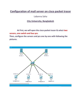 Configuration of mail server on cisco packet tracer | PDF