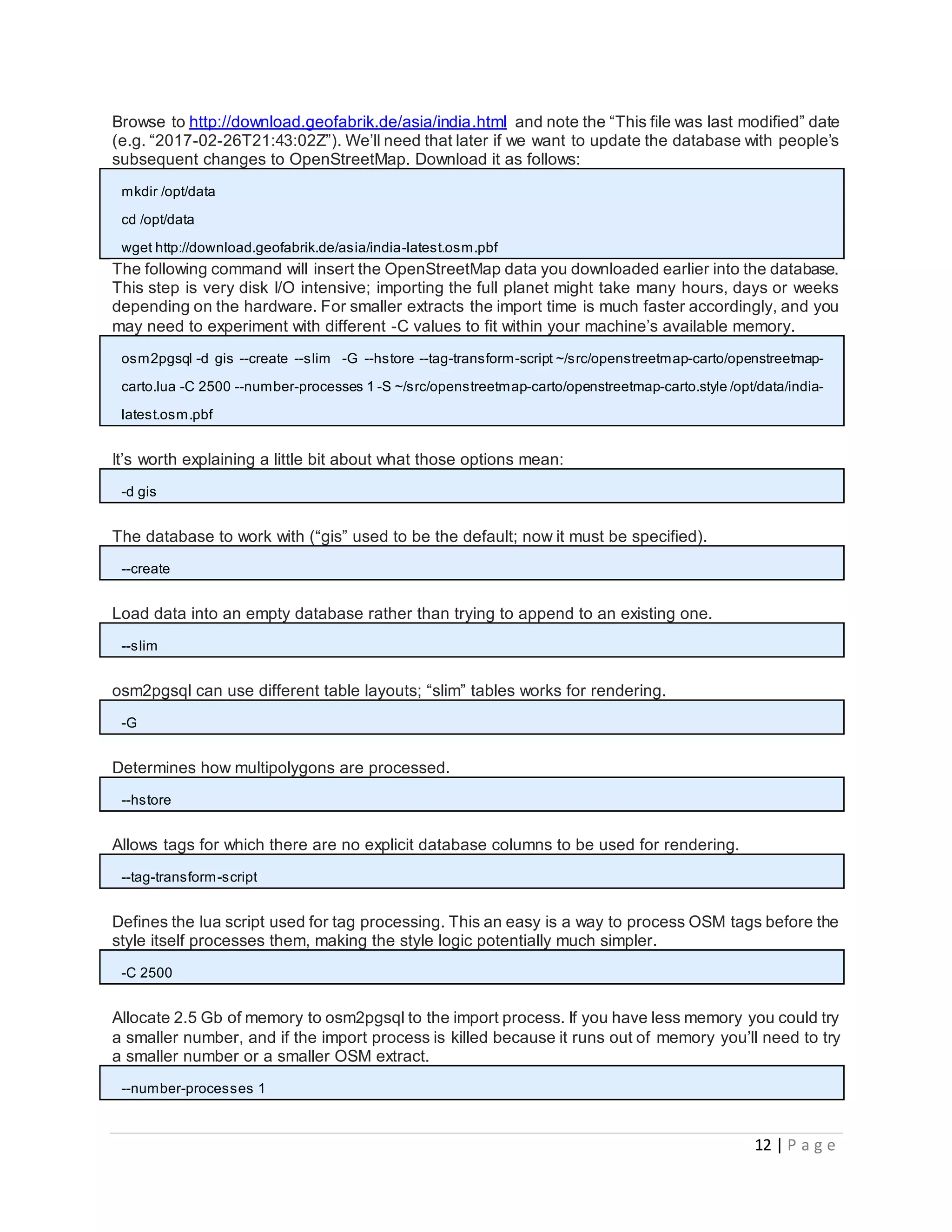 Tutorial To Setup Openstreetmap Tileserver With Customized Boundaries Of India Docx