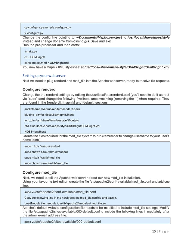 Tutorial To Setup Openstreetmap Tileserver With Customized Boundaries Of India Docx
