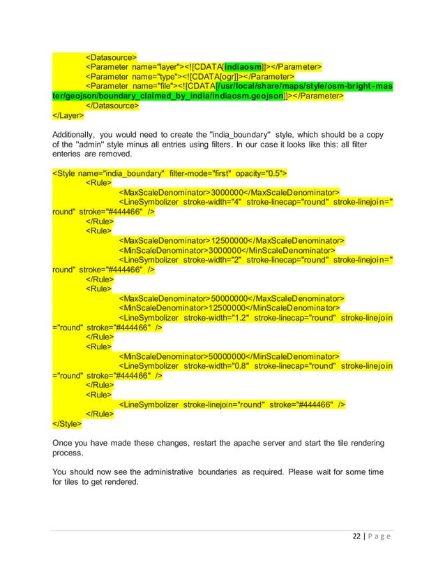Tutorial To Setup Openstreetmap Tileserver With Customized Boundaries Of India Docx