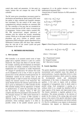Configuration of pid controller for speed control of dc motor utilizing optimization | PDF