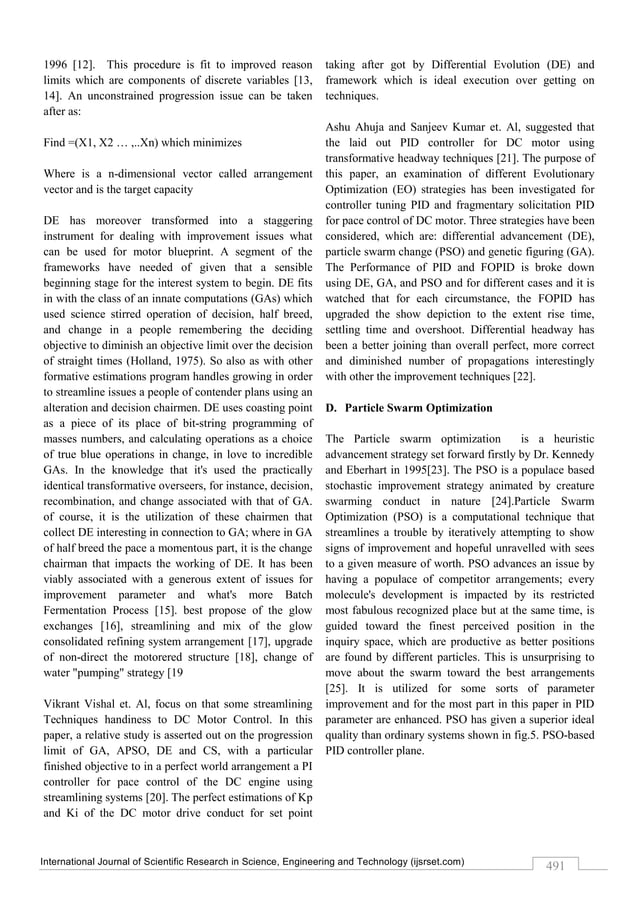 Configuration Of Pid Controller For Speed Control Of Dc Motor Utilizing Optimization Pdf