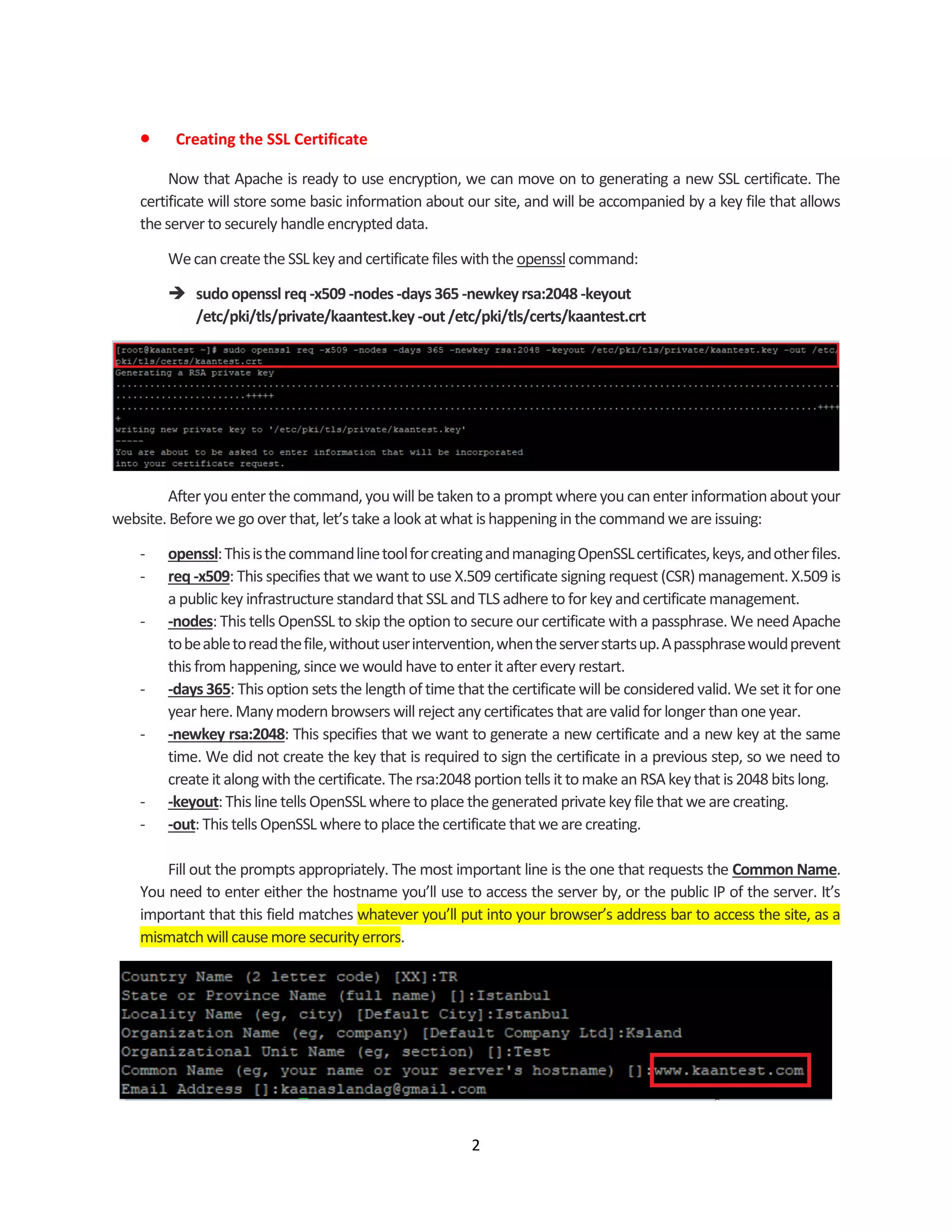 Configuration Of Self Signed Ssl Certificate For Centos 8 Pdf