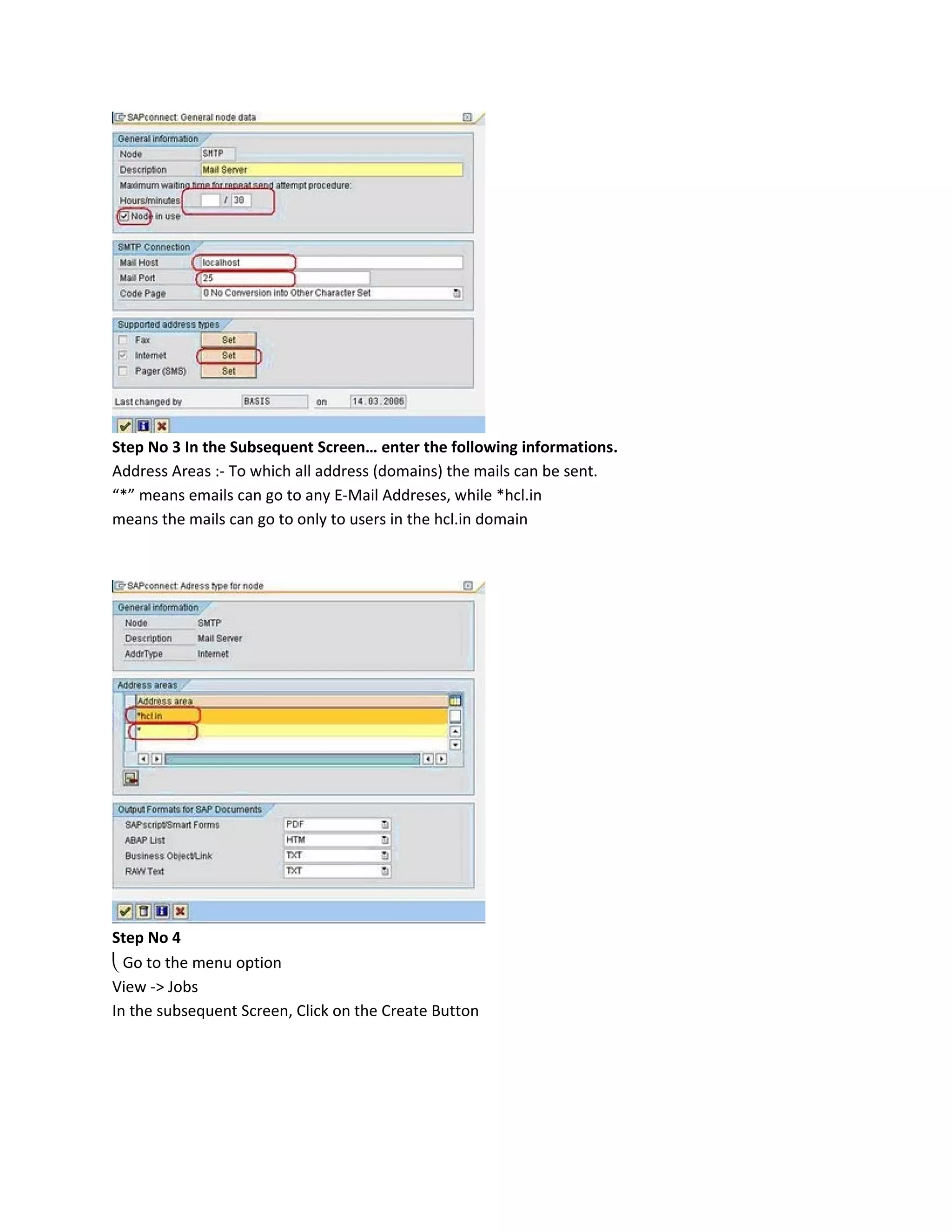 Configuration sending mails from sap | DOC