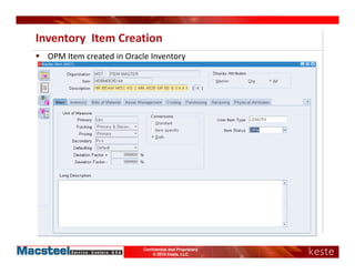 Oracle Configurator integration with oracle process manufacturing (OPM ...