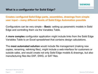 Configurators for Solid Edge Automation | PPTX