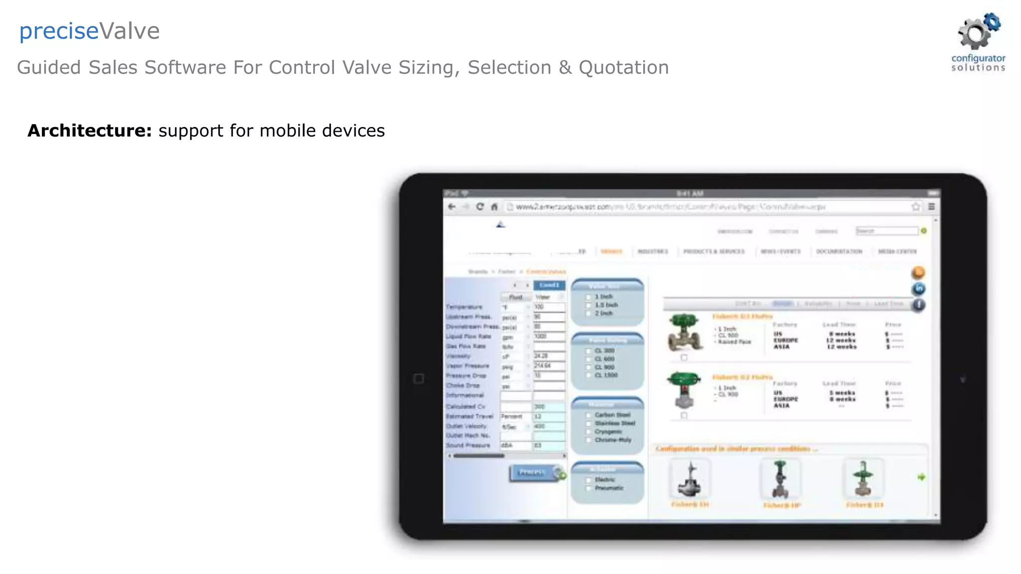 Control valve sizing, selection & quotation software | PPSX