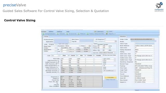 Control valve sizing, selection & quotation software | PPSX