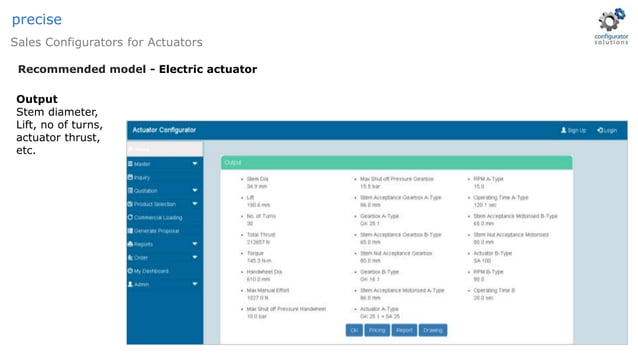 Actuator sizing & selection software | PPSX