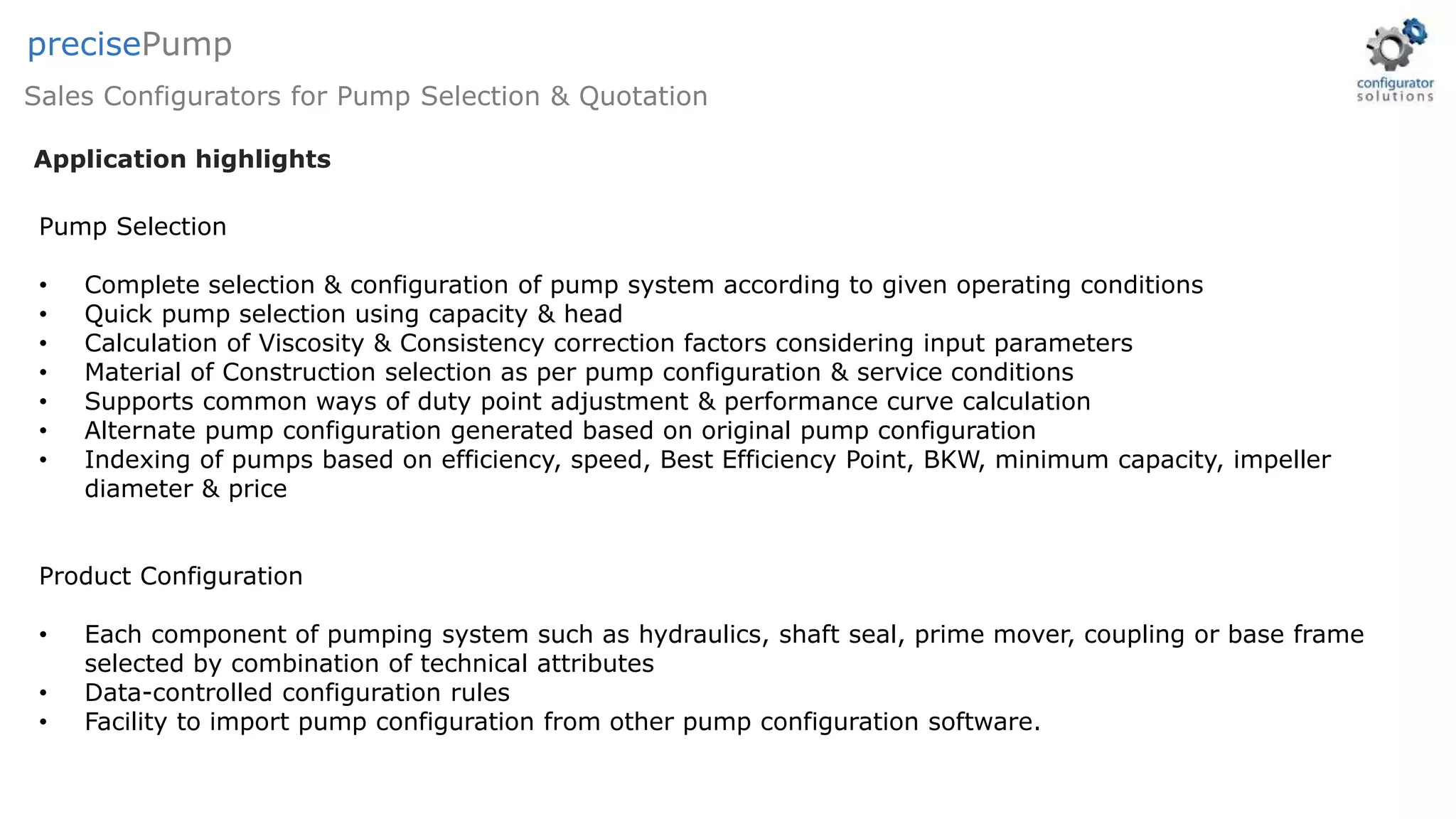 Pump sizing, selection & quotation software | PPSX