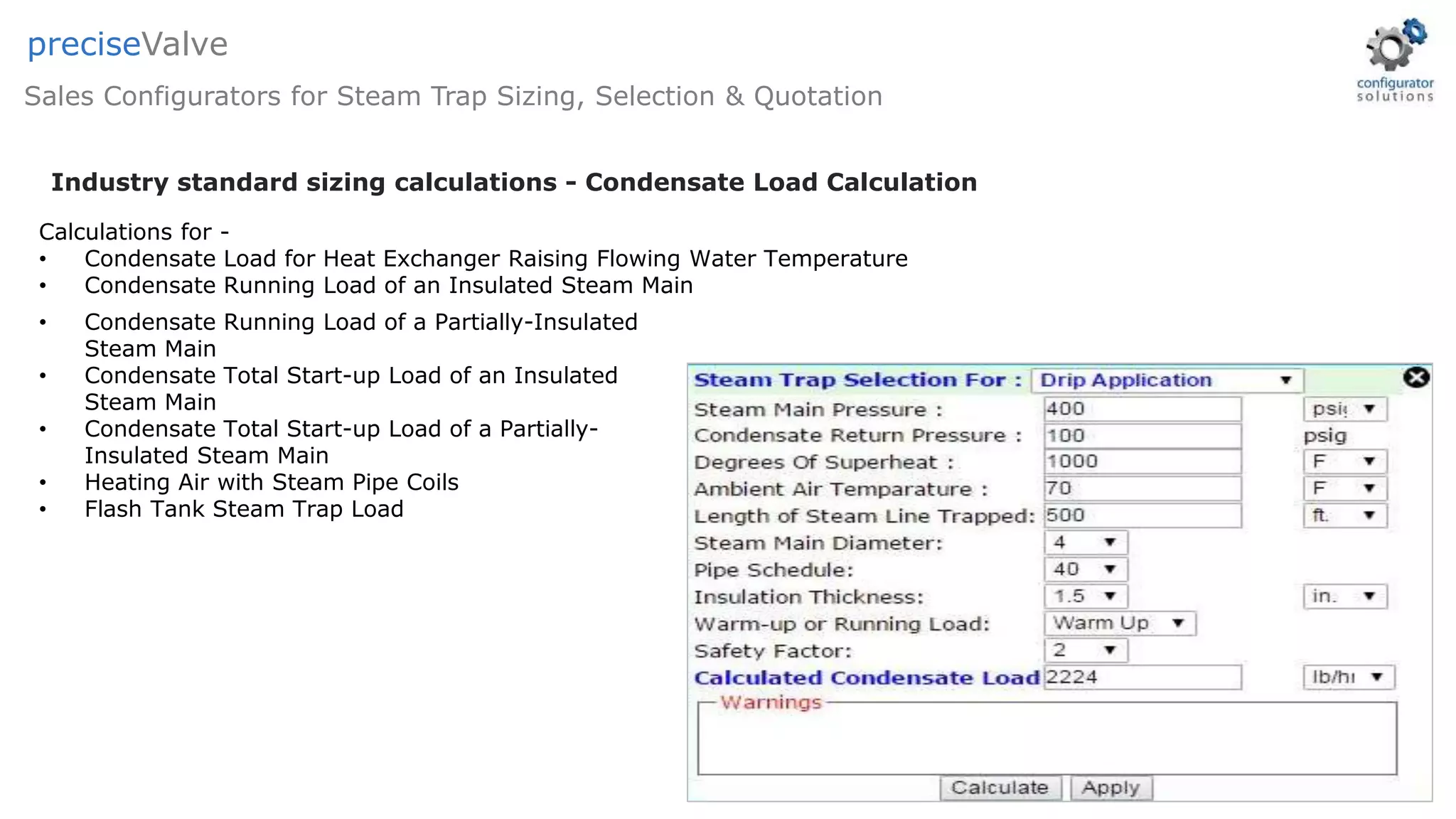 Steam trap sizing, selection & quotation software | PPSX