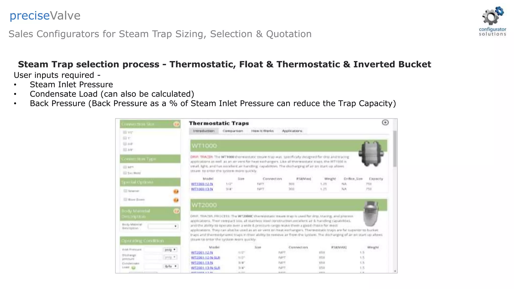 Steam trap sizing, selection & quotation software | PPSX