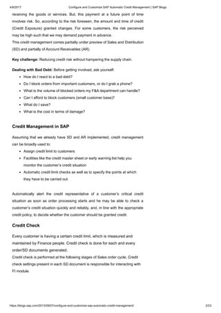 Configure and customize automatic credit management | PDF